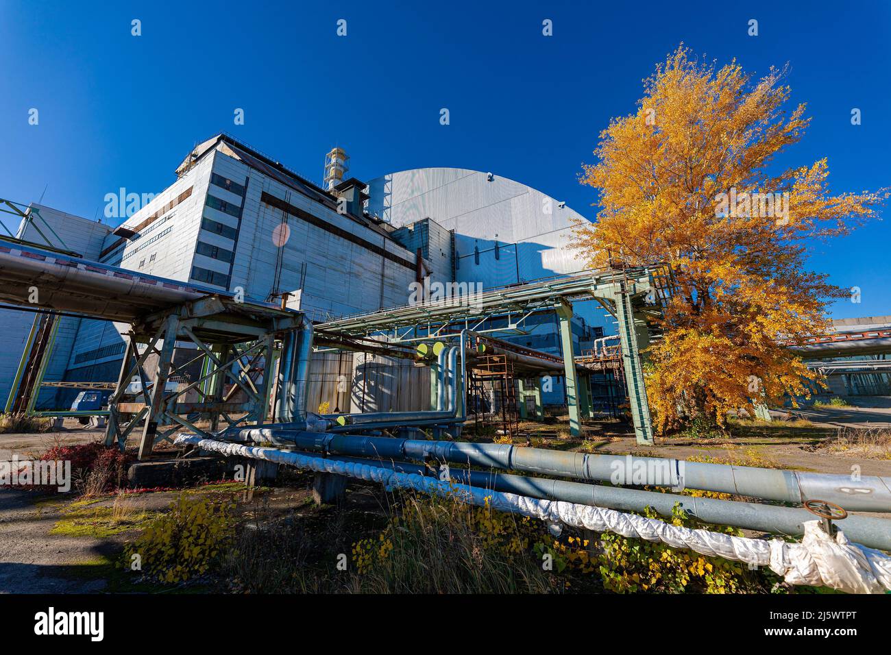 The October 22, 2021, a view on the huge secure dome that seals the ...