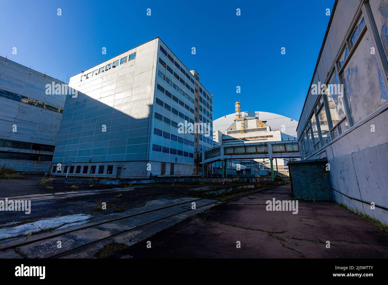 The October 22, 2021, a view on the huge secure dome that seals the ...