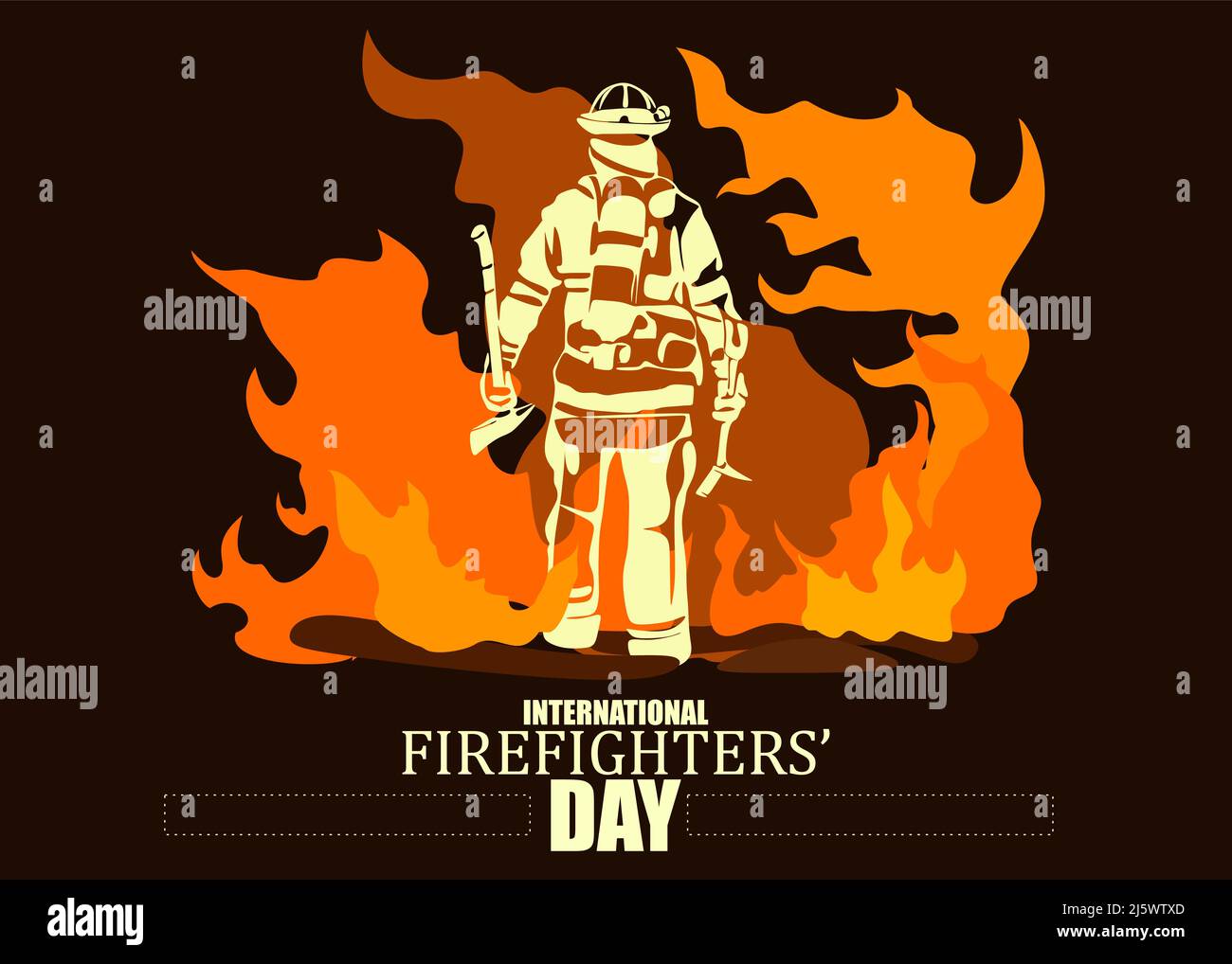 International firefighters day concept. Firefighter silhouette vector ...