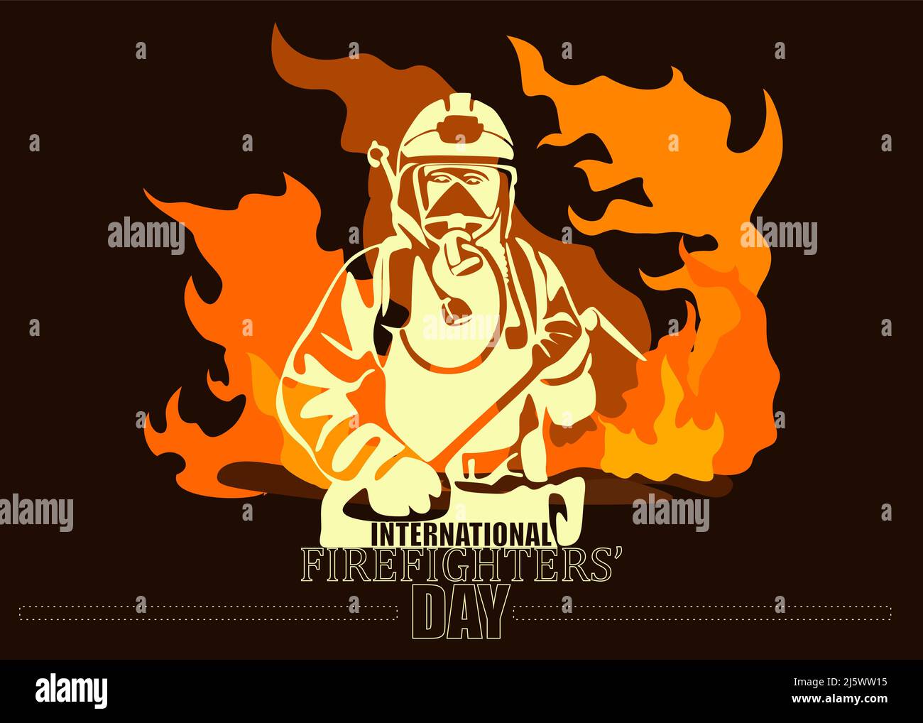 International firefighters day concept. Firefighter silhouette vector ...