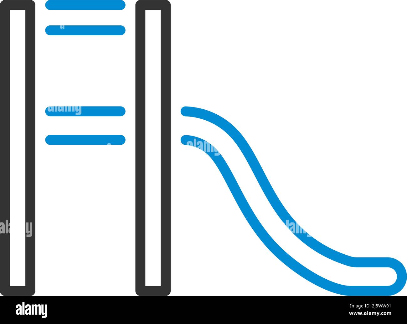 Children's Slide Icon. Editable Bold Outline With Color Fill Design ...