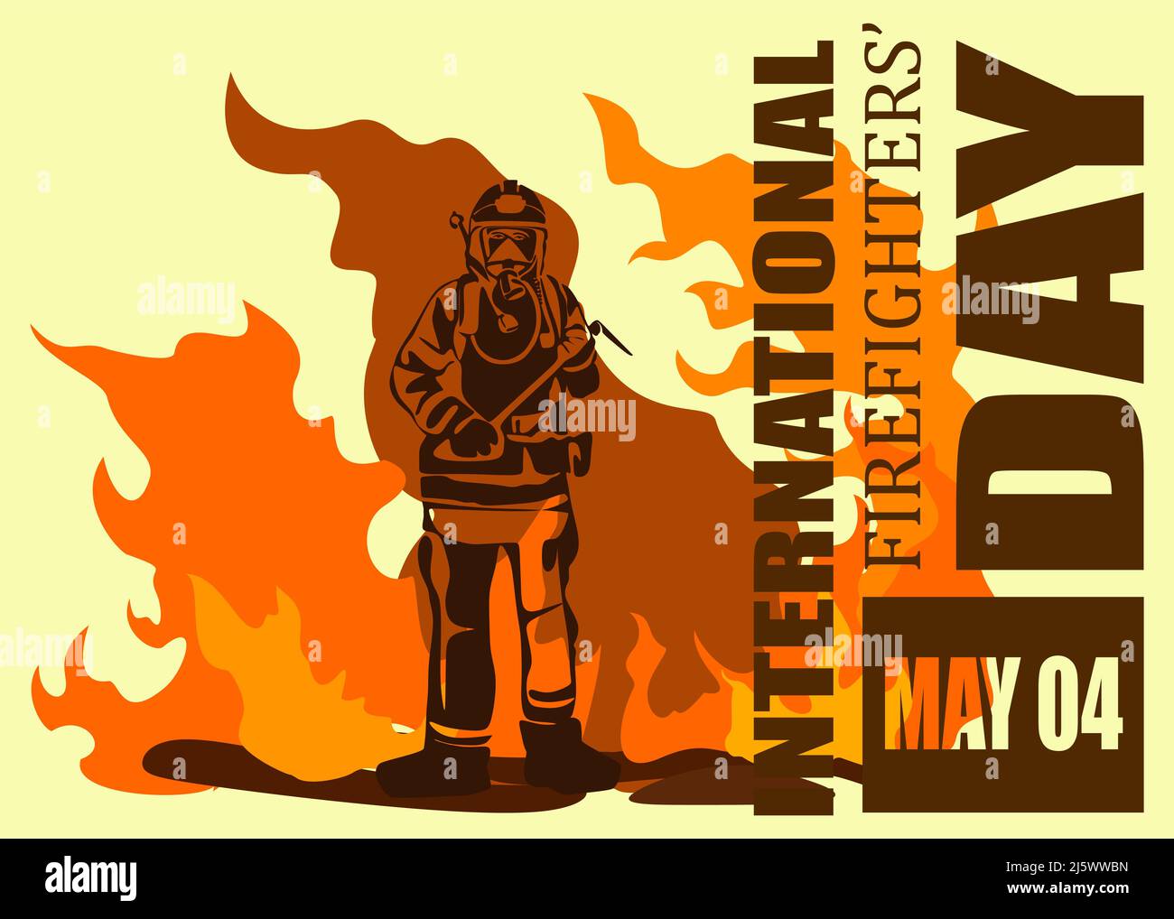 International firefighters day concept. Firefighter silhouette vector ...