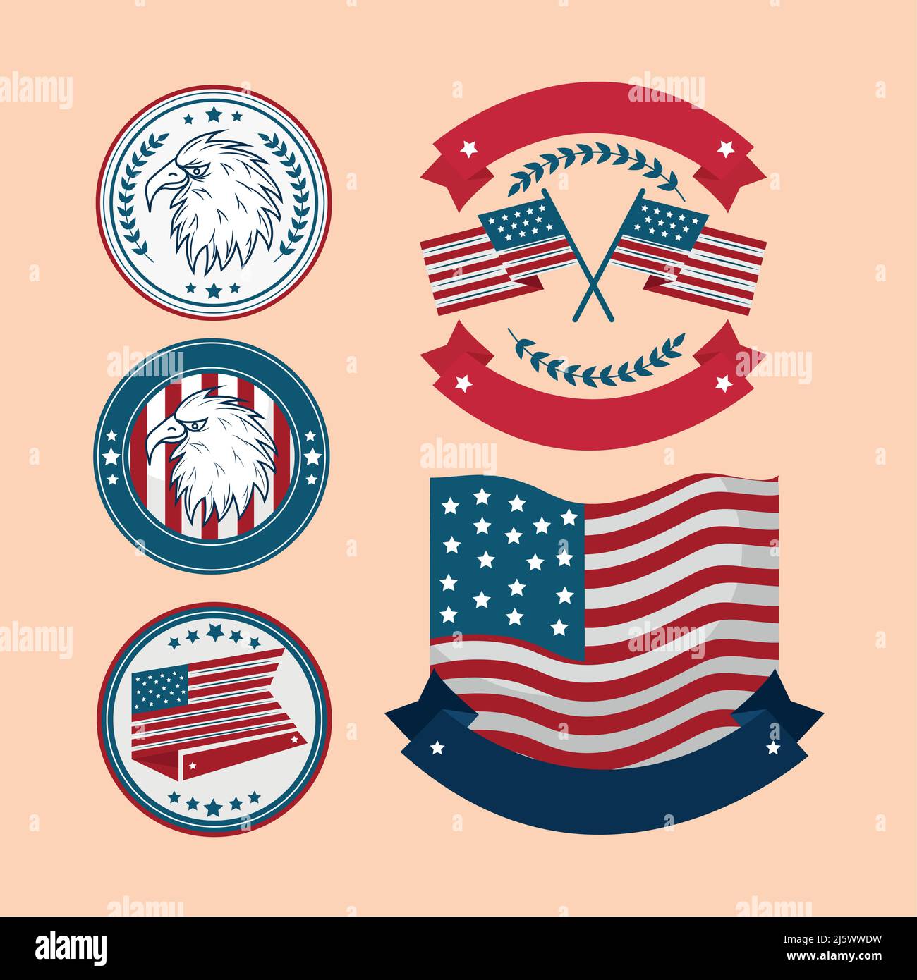 five usa independence icons Stock Vector Image & Art - Alamy