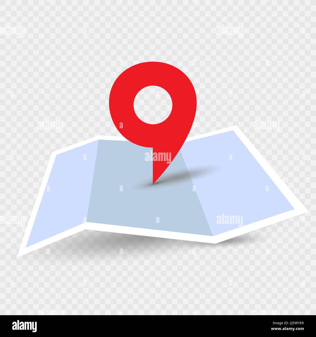 location pin on paper map icon Stock Vector Image & Art - Alamy