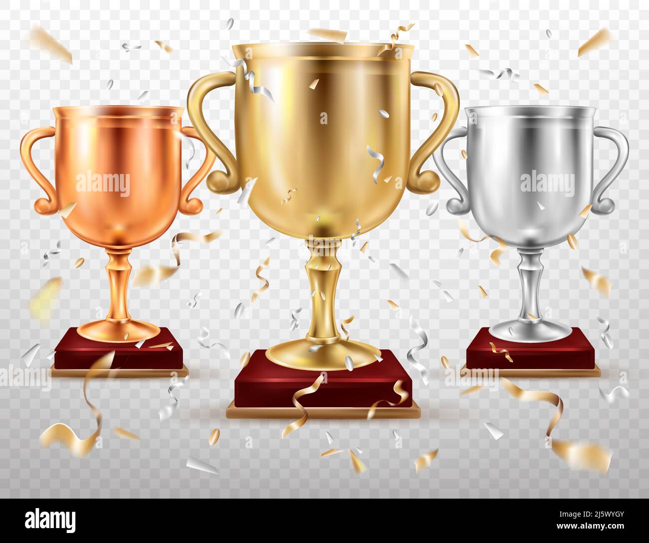 Gold Silver Bronze Trophy Png Trophy On Podium. Golden, Silver And