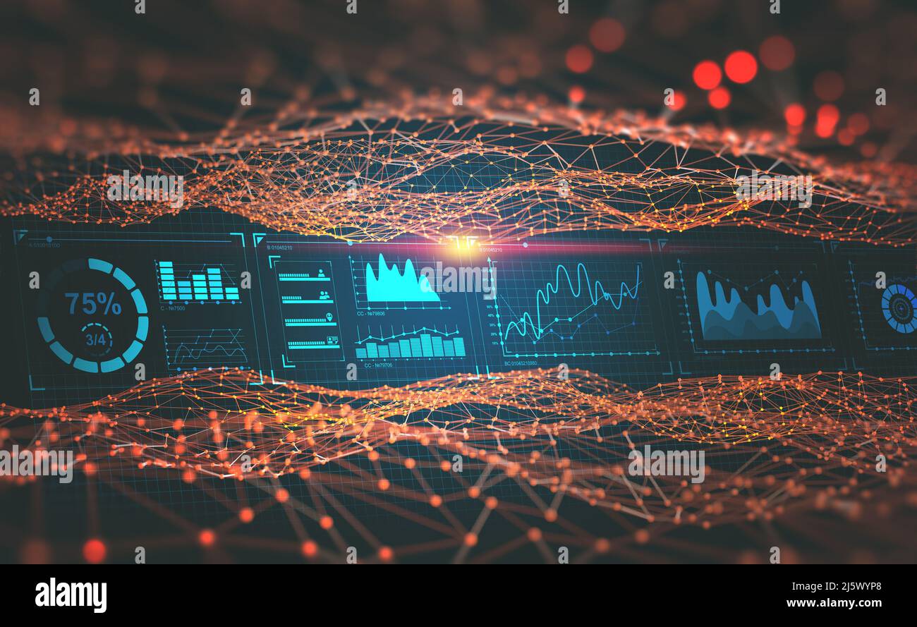 HUD interface and global network. 3D illustration Stock Photo - Alamy