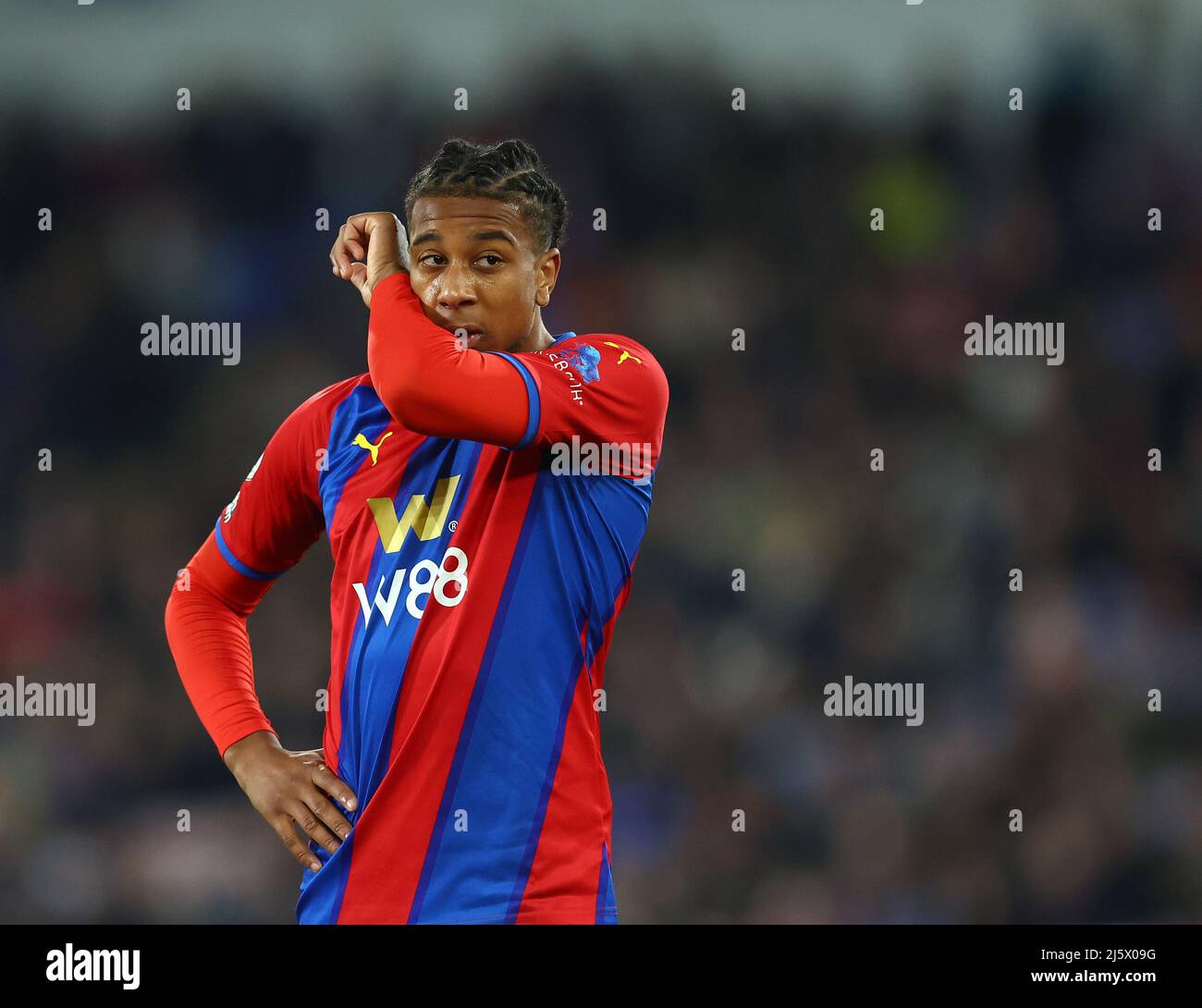 London, England, 25th April 2022. Michael Olise of Crystal Palace ...
