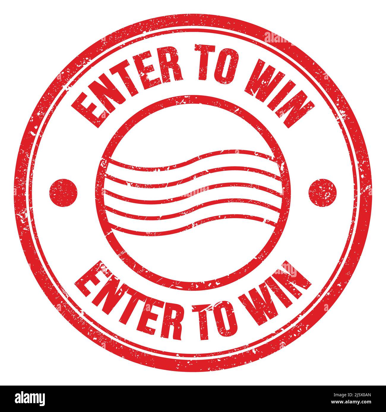ENTER TO WIN word written on red round postal stamp sign Stock Photo ...