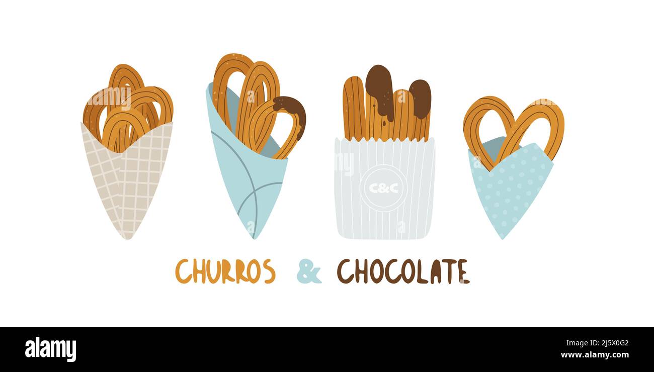 Logo for churreria. Churros and chocolate. Spanish traditional pastries ...