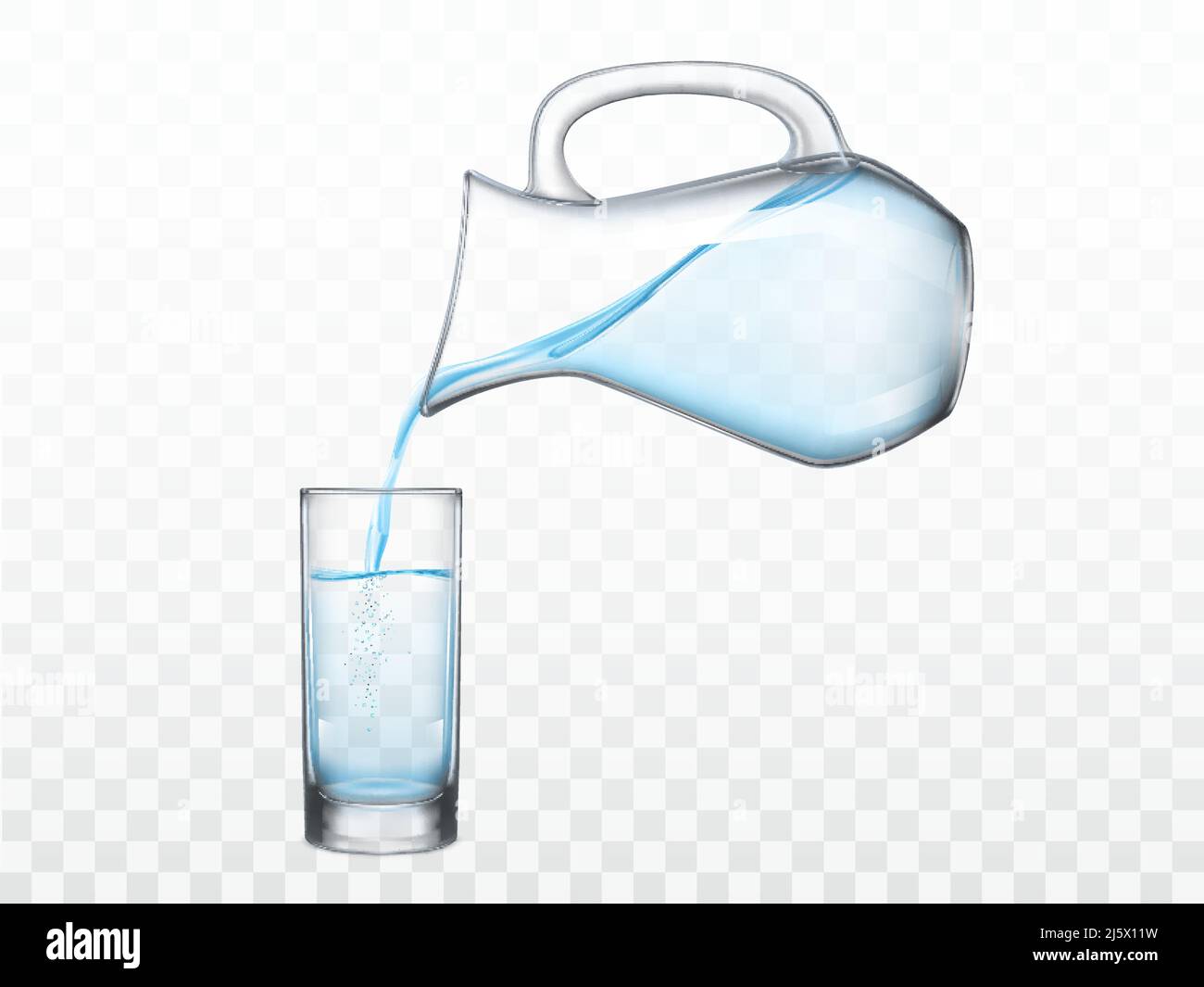 Pouring water in transparent crystal glass Stock Vector Images - Alamy