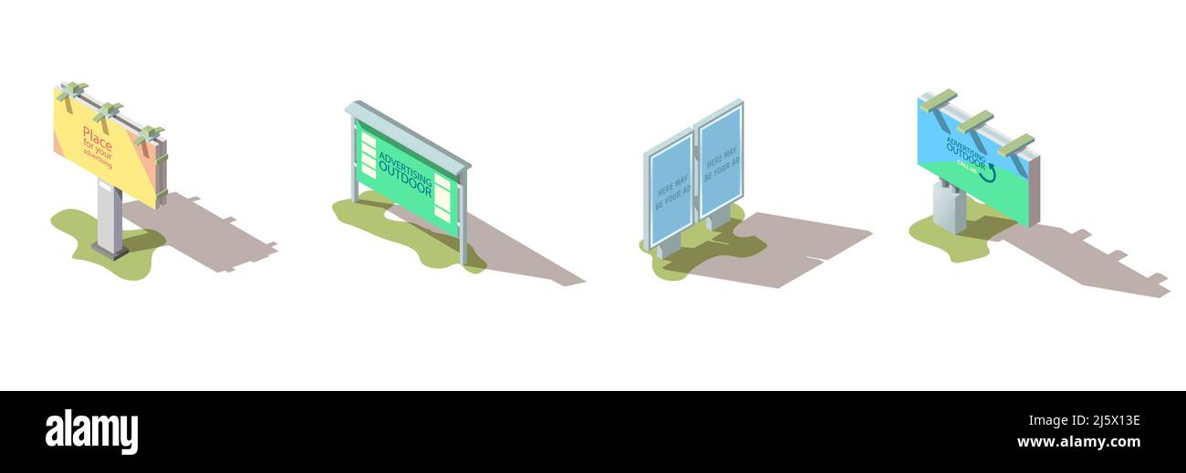 Outdoor advertising billboards, street banners and citylights with ...