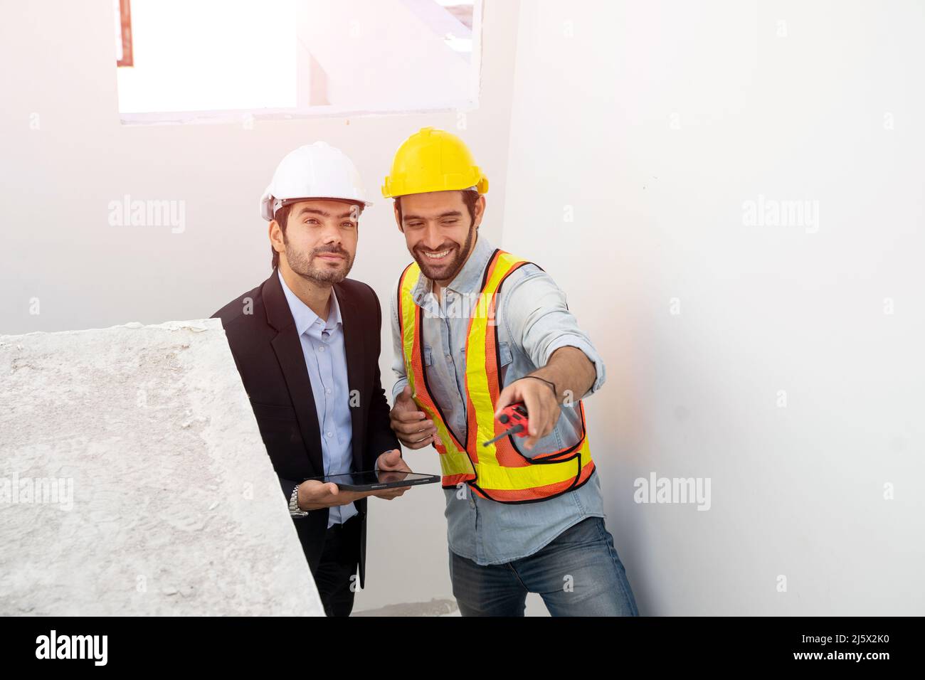 Engineer team work planning in construction site,Construction ...
