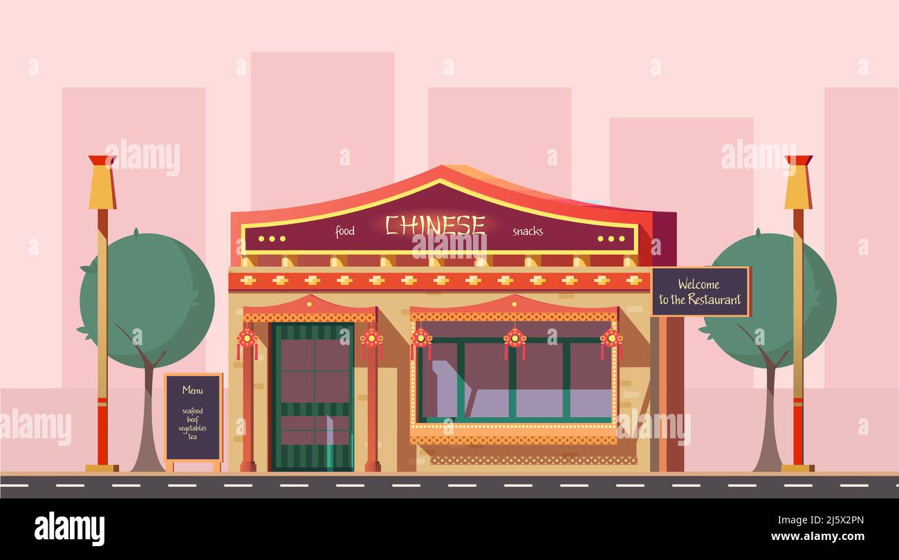 Small town chinese restaurant Stock Vector Images - Alamy