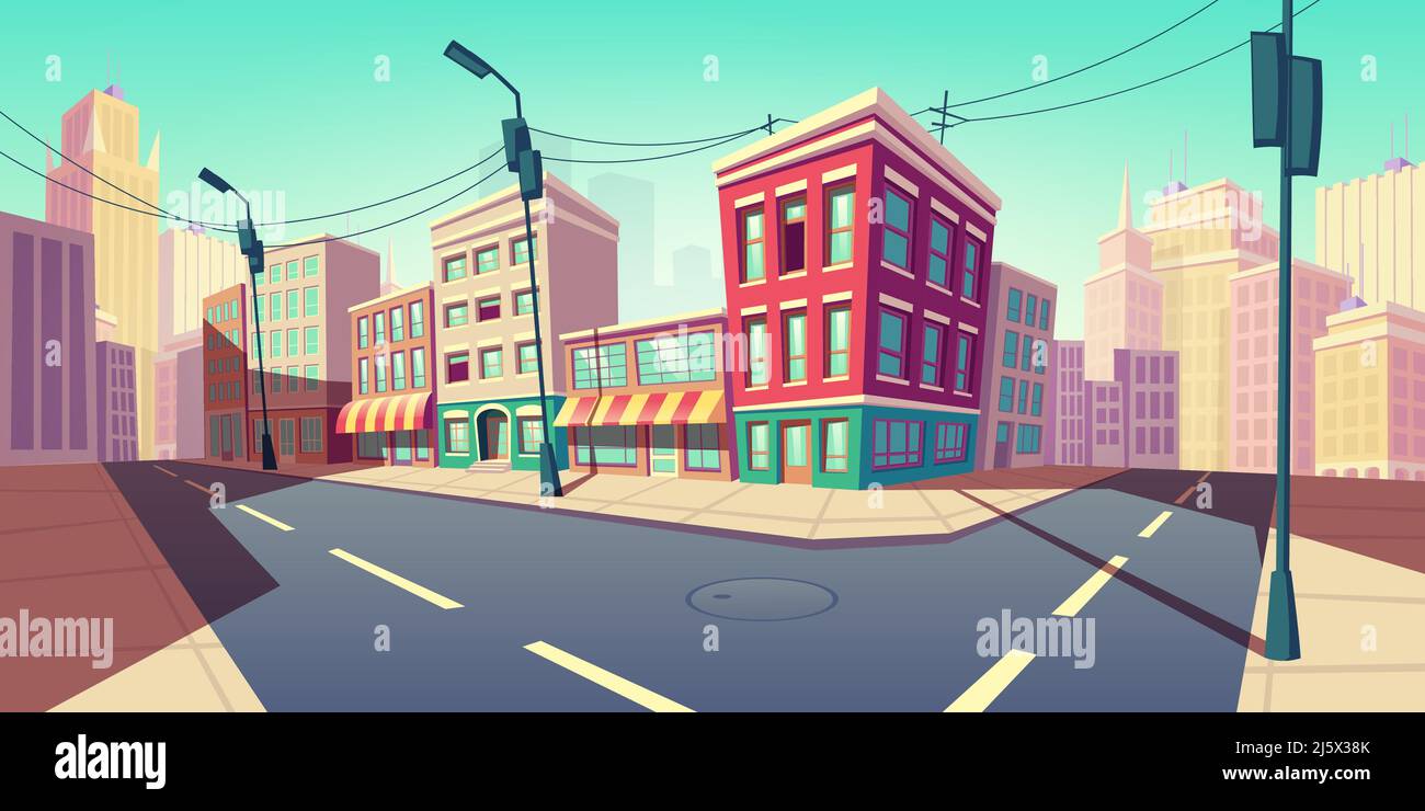 Empty street daytime in Stock Vector Images - Alamy