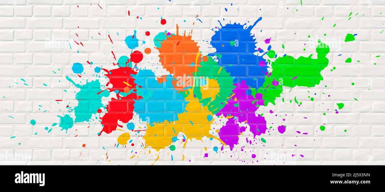 Colorful blobs of color on white hi-res stock photography and images ...