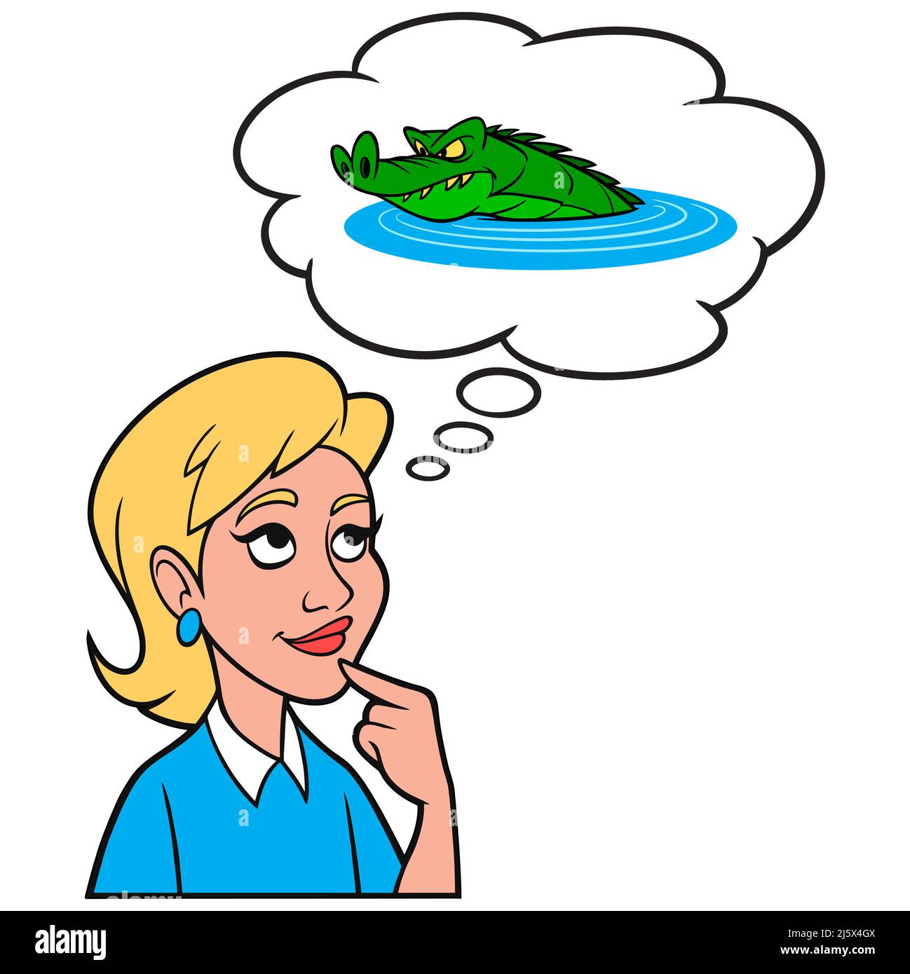Girls Alligator Cartoon Clip Art