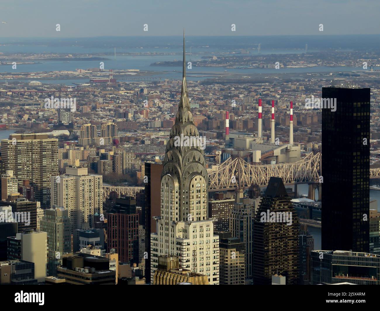 View from Empire state building of manhattan, lower manhattan and the ...