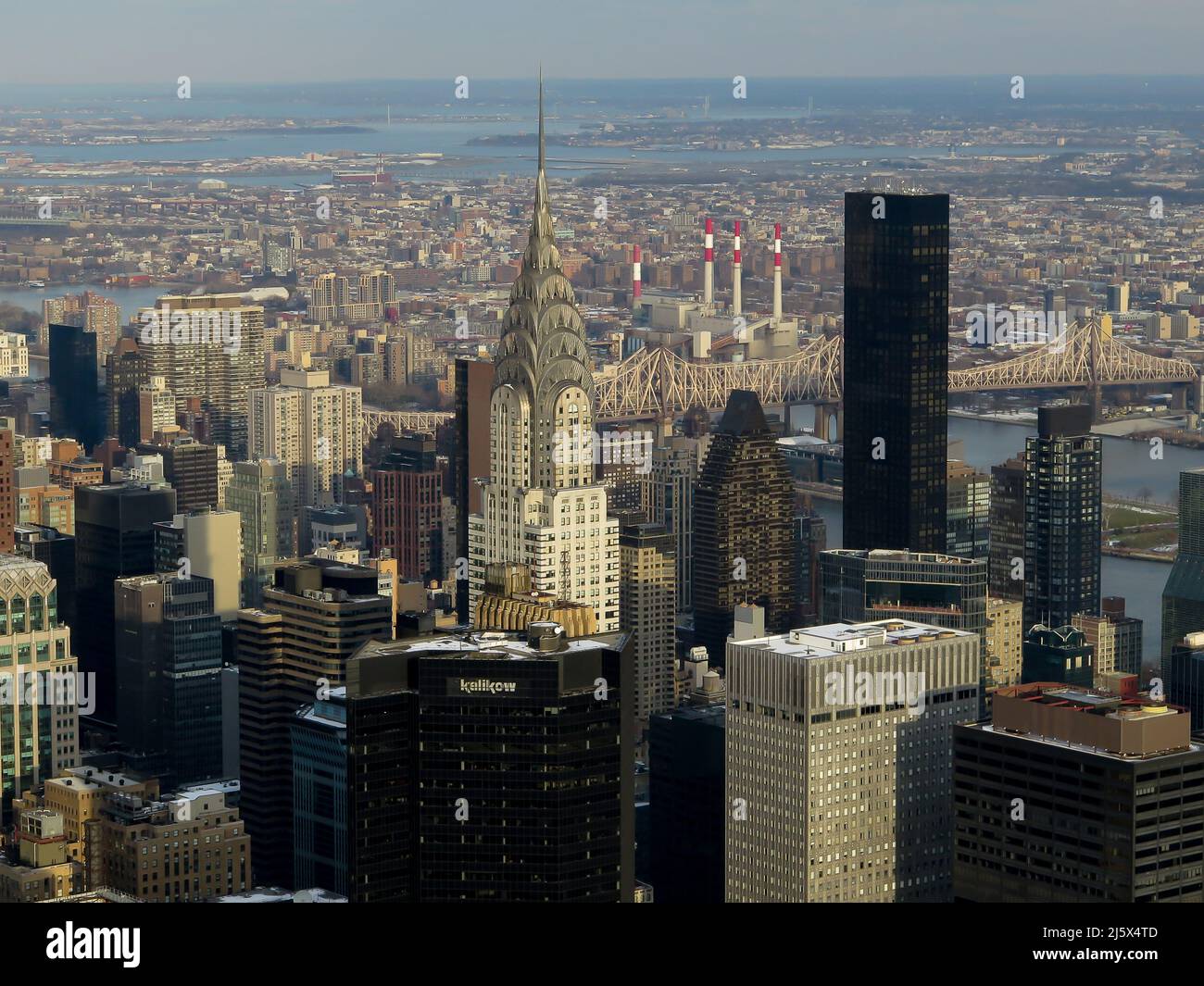 View from Empire state building of manhattan, lower manhattan and the chrysler building, New ...
