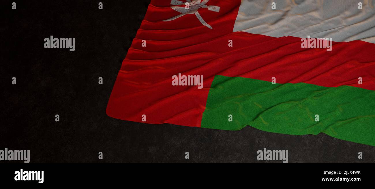 Oman Flag banner background with copyspace 3D render Stock Photo - Alamy