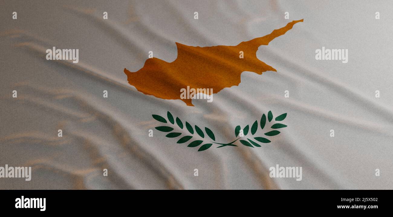 Cyprus national flag. Patriotic symbol in official country colors. 3d ...