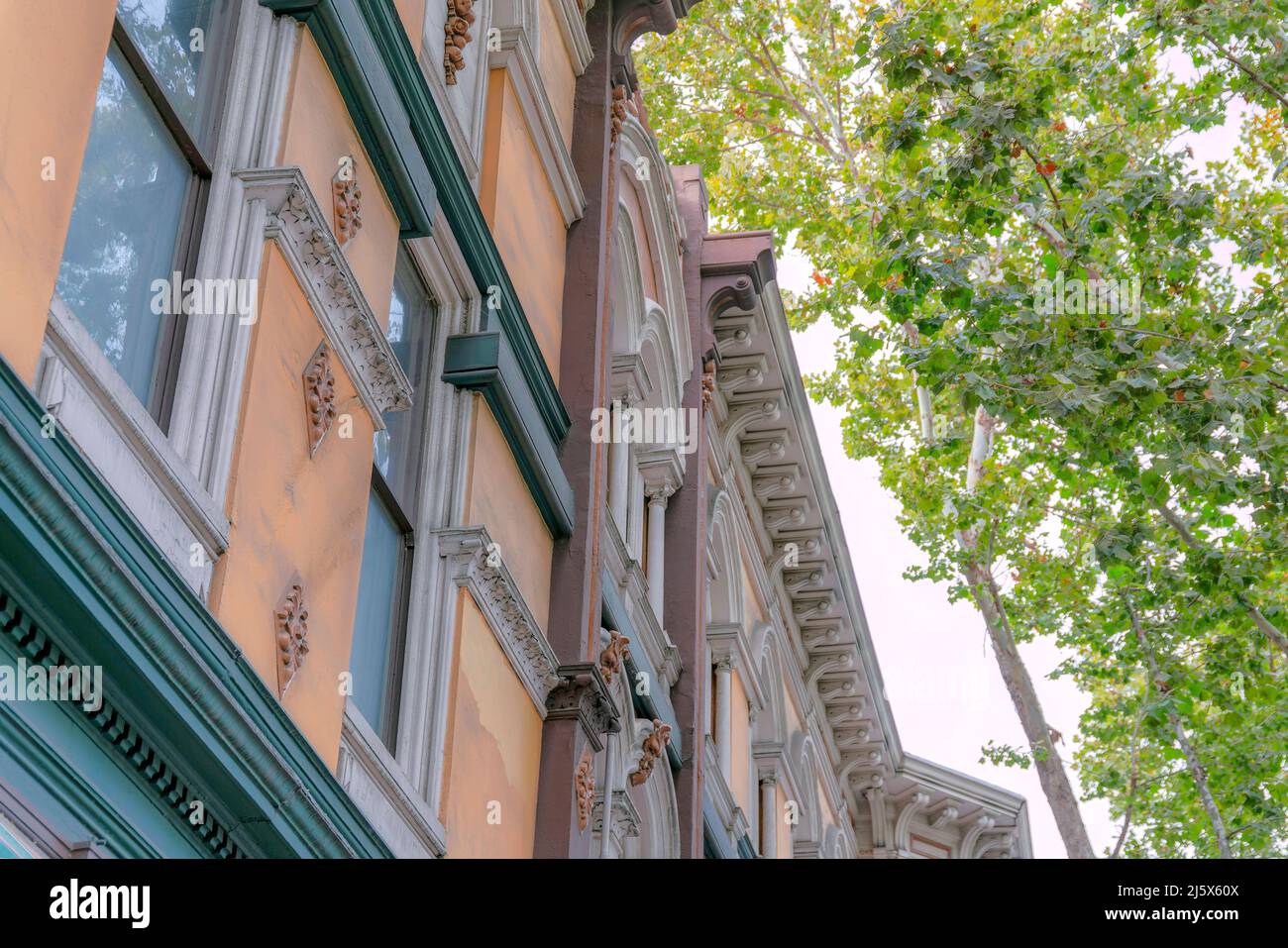 Ornate trims of a victorian style building at Silicon Valley, San Jose ...