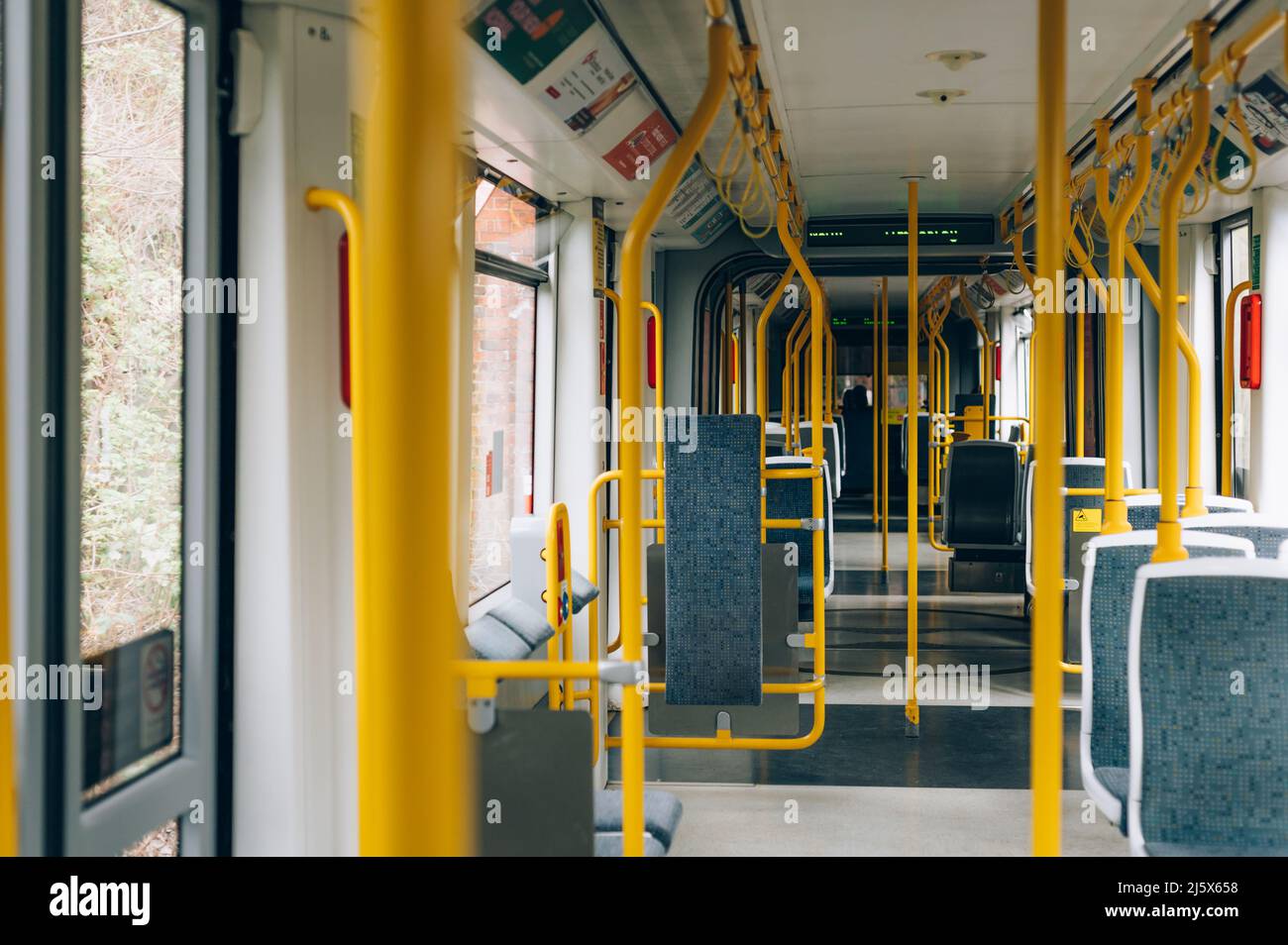 Inside Metrolink Tram in Machester Stock Photo - Alamy