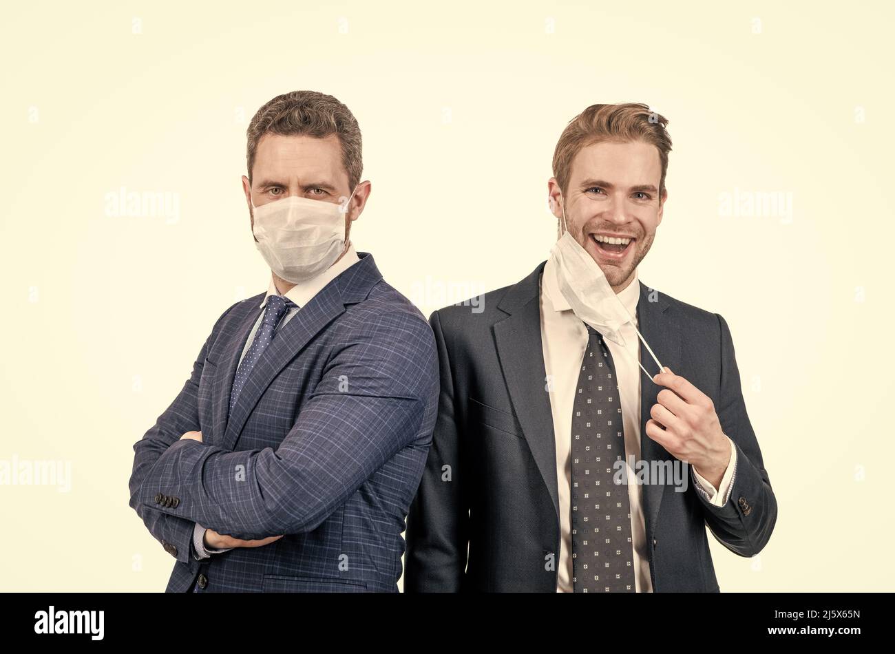businessmen wear mask to avoid contact while covid19 coronavirus ...