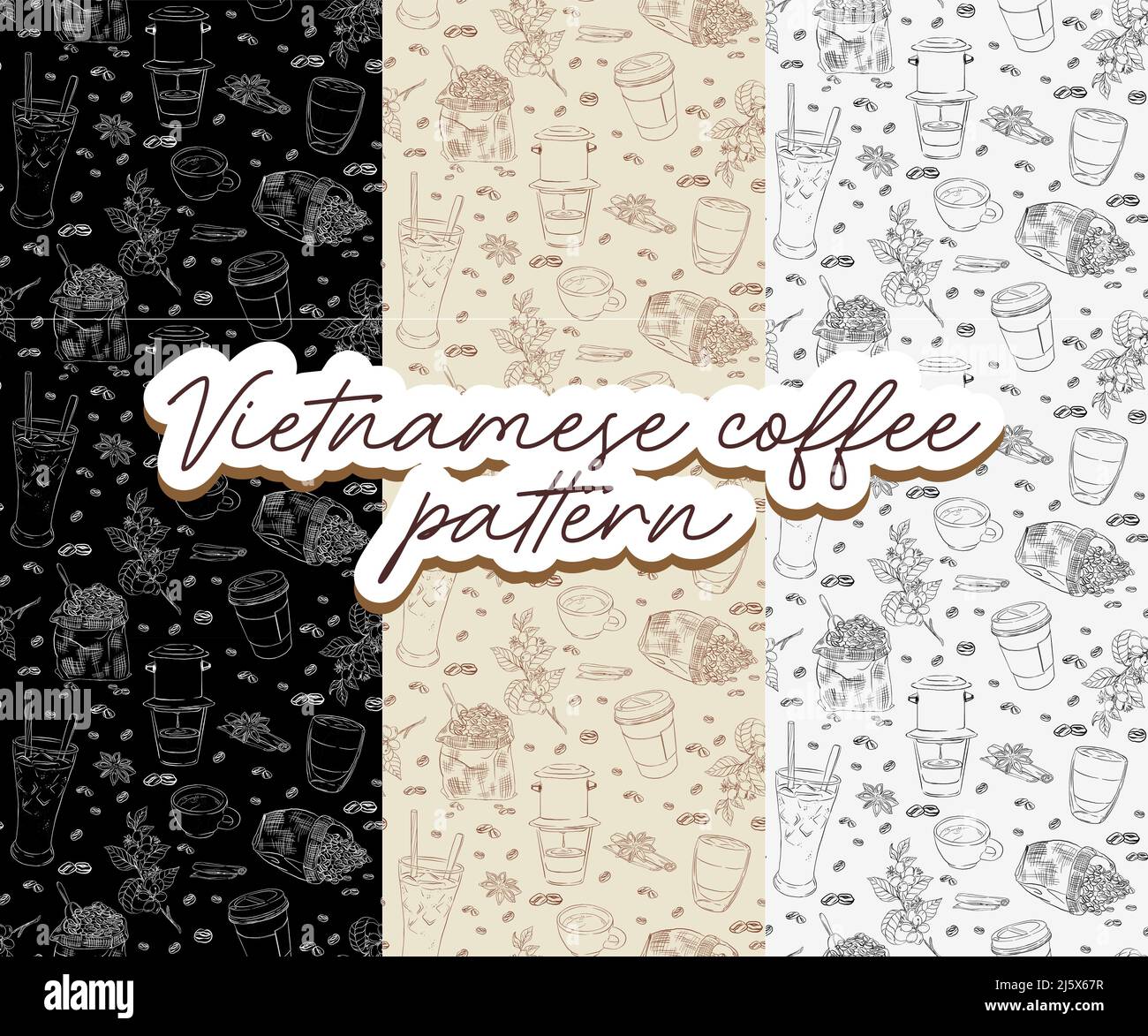 Vector seamless scene with paper coffee cup, Cafe seamless pattern or ...