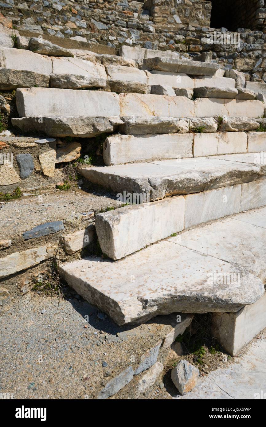 A look at the design of the seats, featuring concrete, stone foundation ...