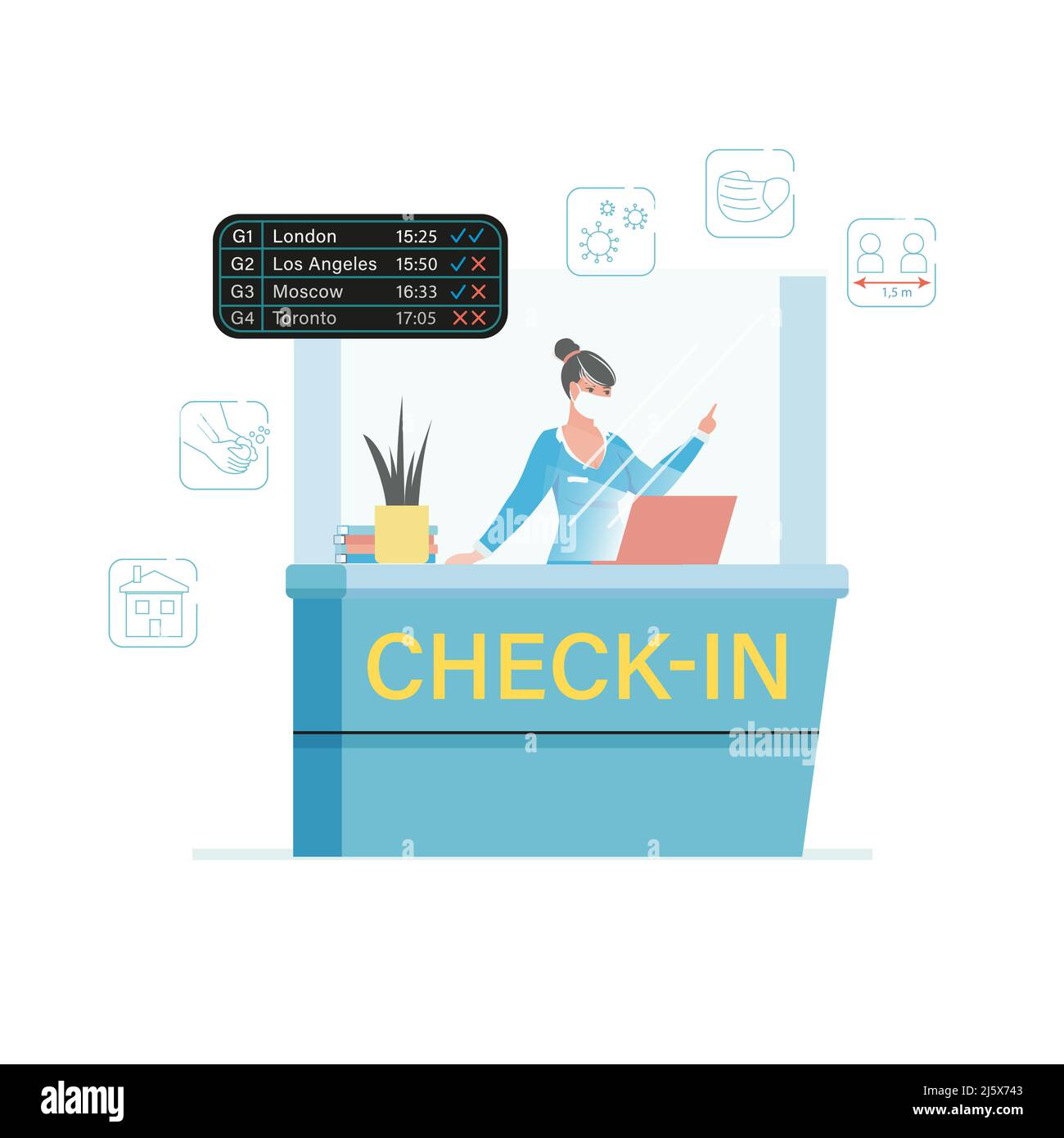 Airport counter tourist Cut Out Stock Images & Pictures - Alamy