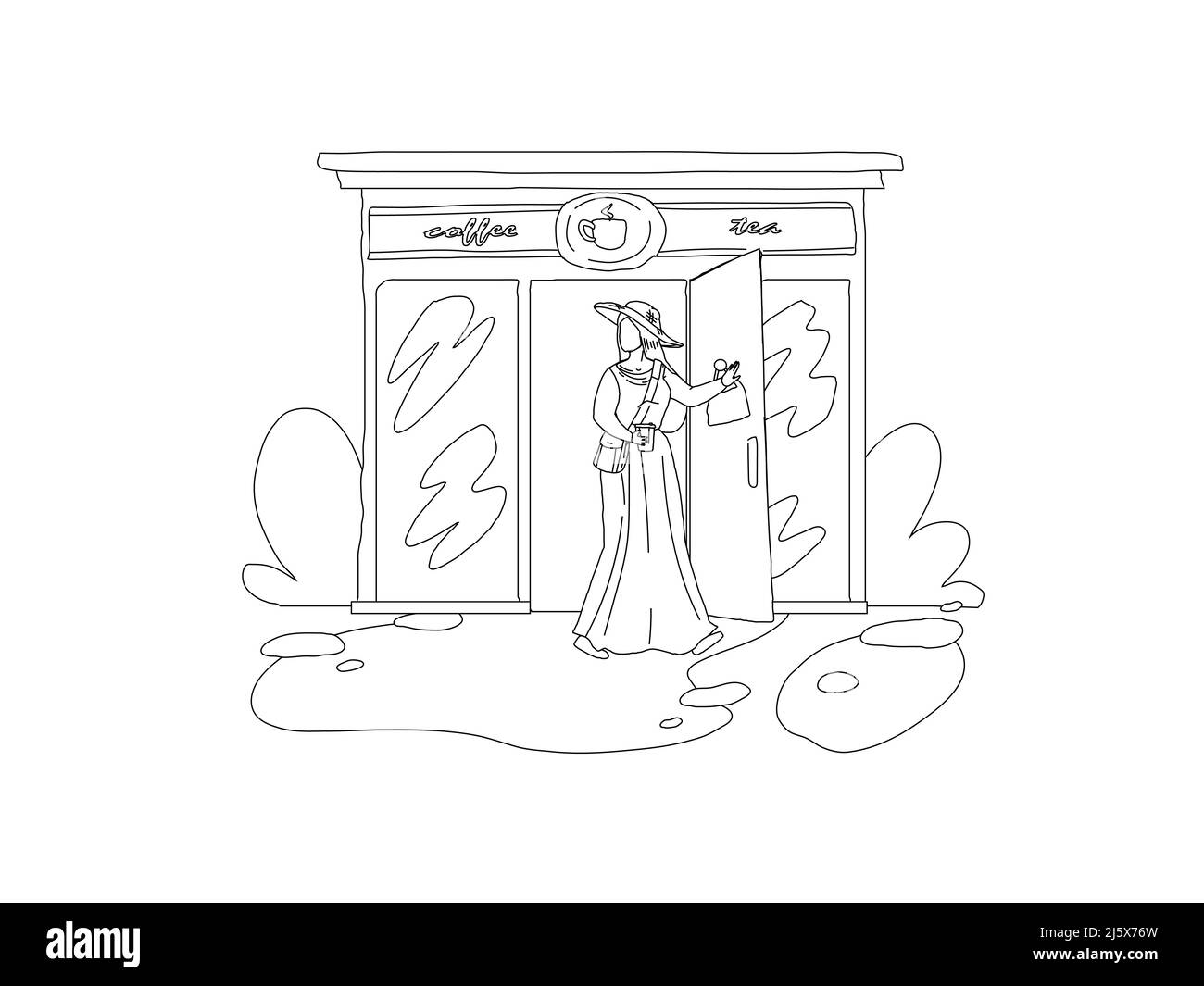 Breakfast scene woman Stock Vector Images - Alamy