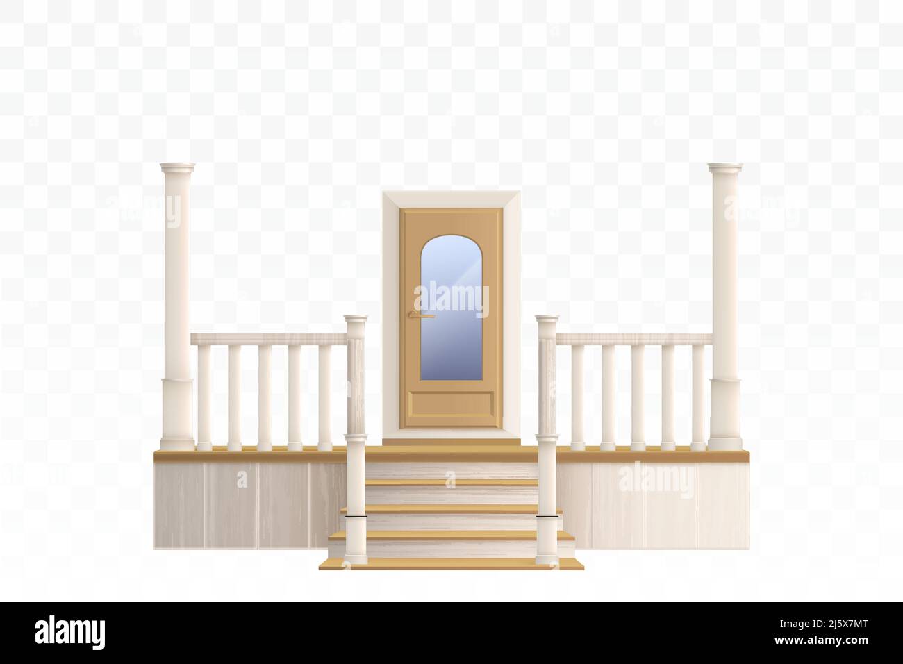 Wooden porch stairs cottage Stock Vector Images - Alamy