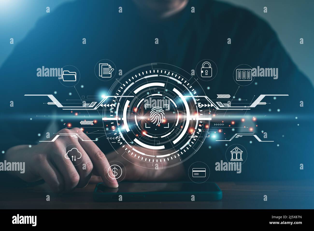 Login To Secure Dashboard By Fingerprint Scan To Access Protected Network Data With Smart Phone