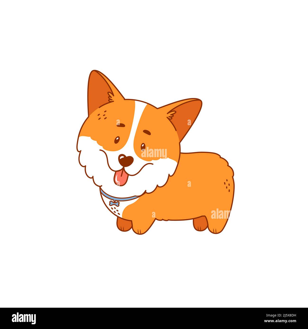Welsh corgi puppy isolated on white background. Cute dog character ...