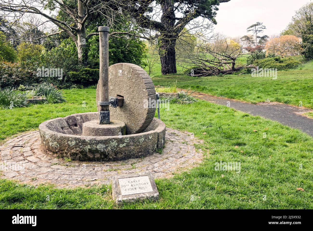 An early 20th century cider press makes a striking feature near Pounds ...