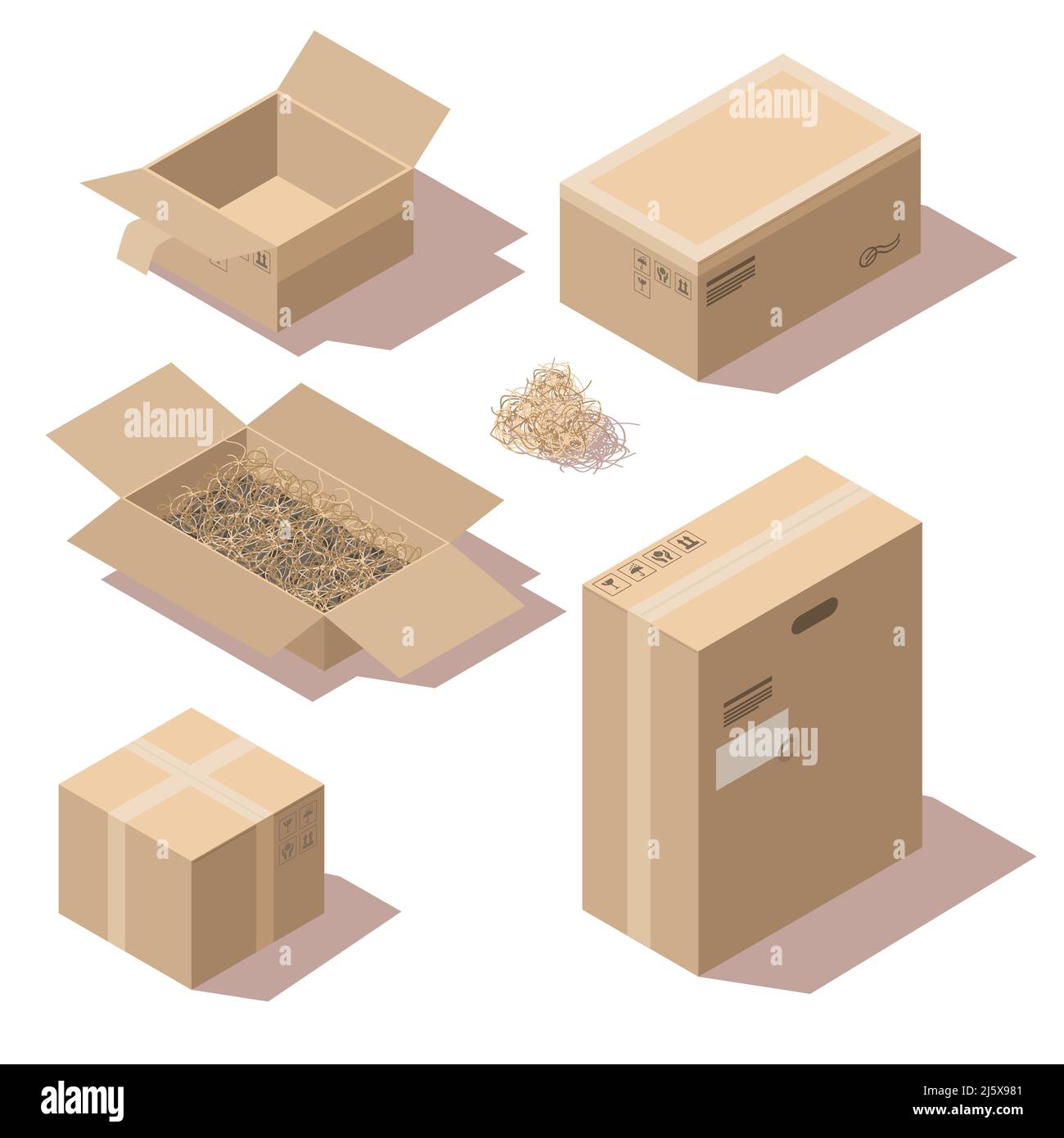 Shredded cardboard packaging Stock Vector Images - Alamy