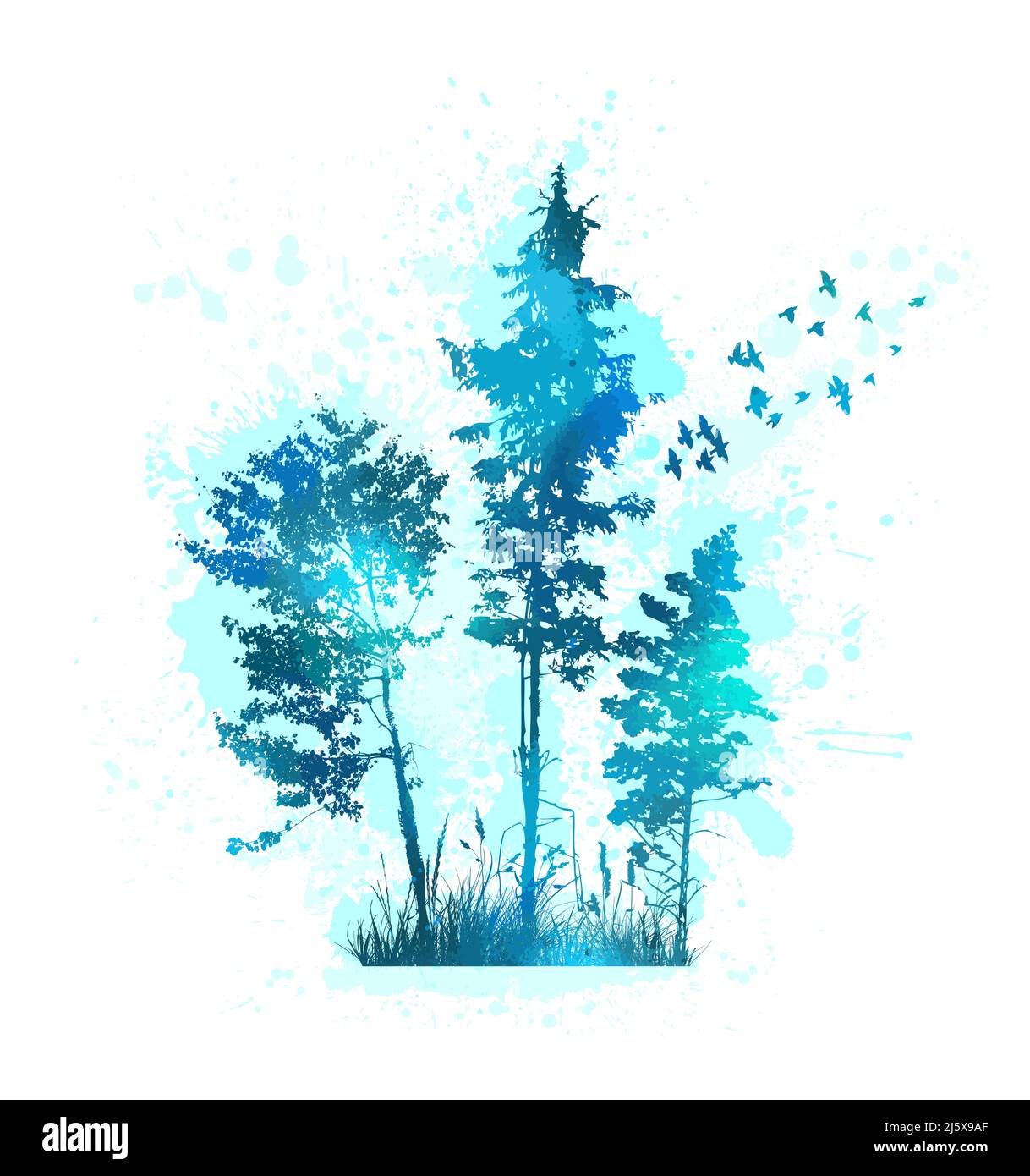 Silhouettes birds trees Cut Out Stock Images & Pictures - Alamy