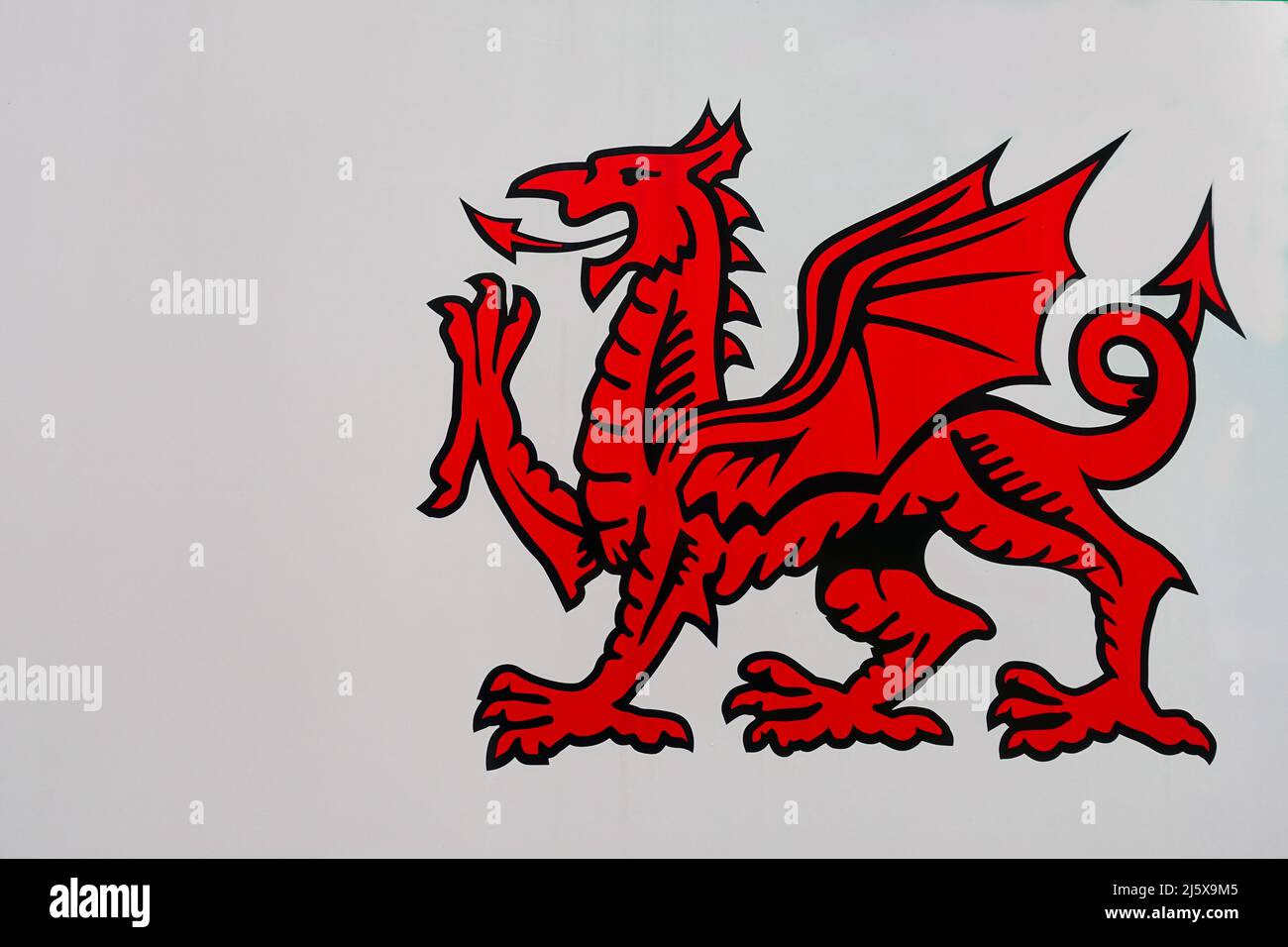 Vivid red Welsh dragon symbol Stock Photo - Alamy