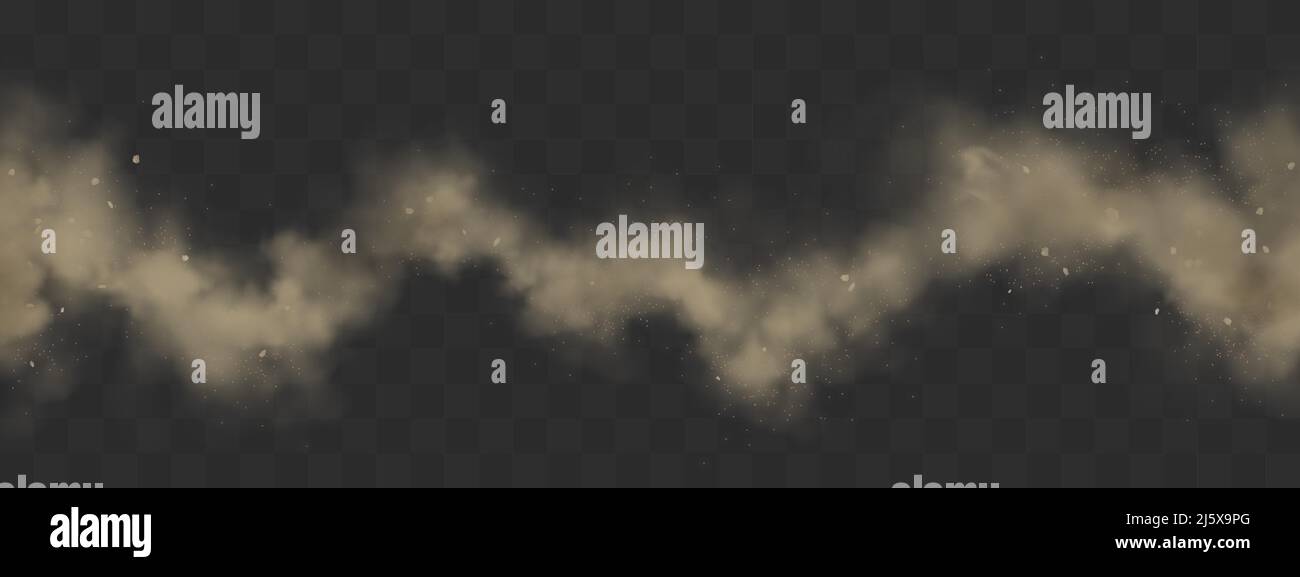 Smoke trail or dirty smog, brown heavy thick zigzag dust line with ...