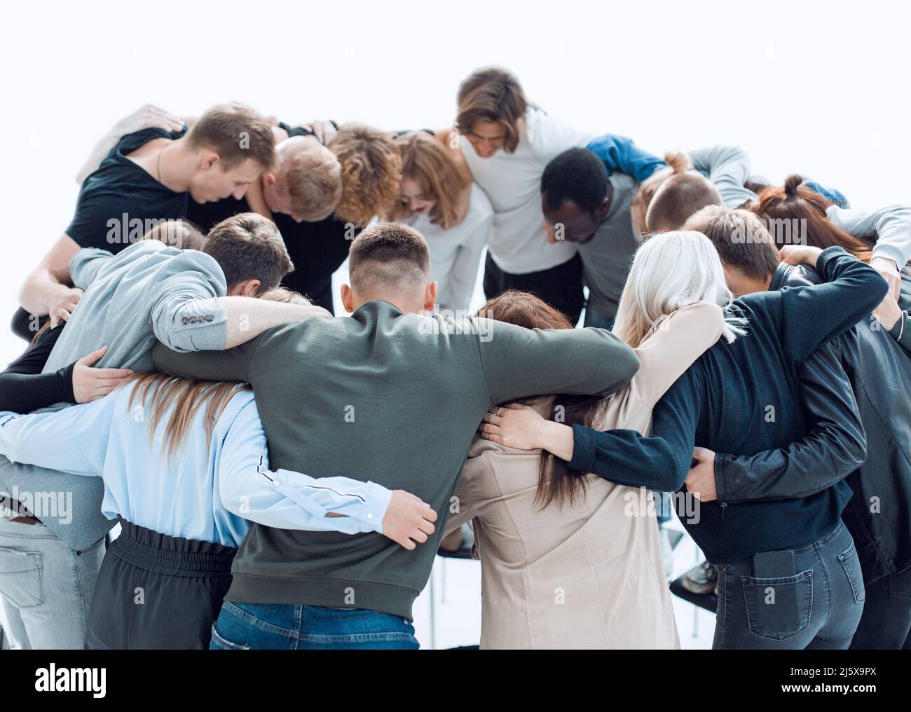 group of young like-minded people standing in a circle Stock Photo - Alamy