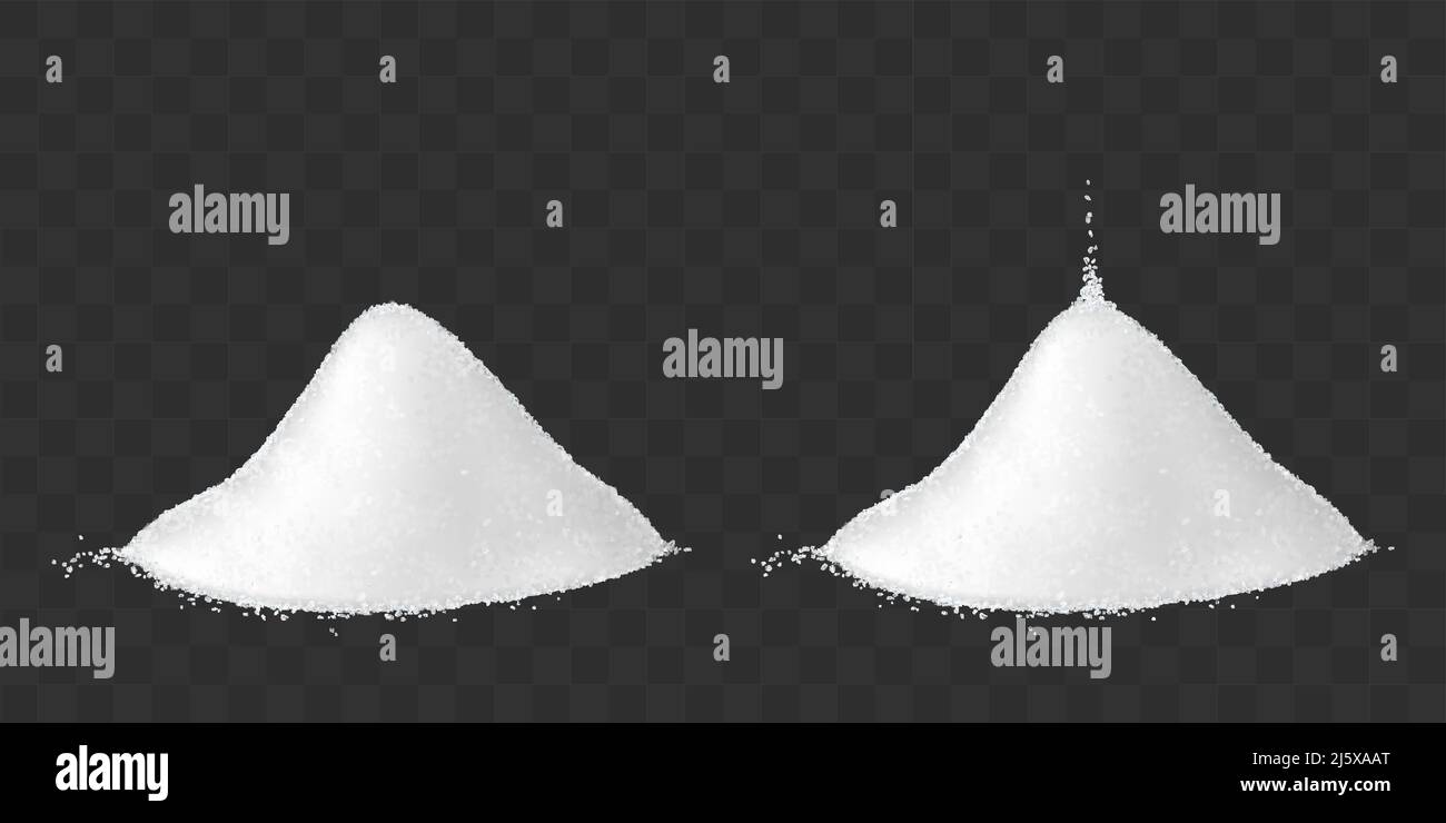 Salt or sugar pile isolated on transparent background. Vector mockup of ...