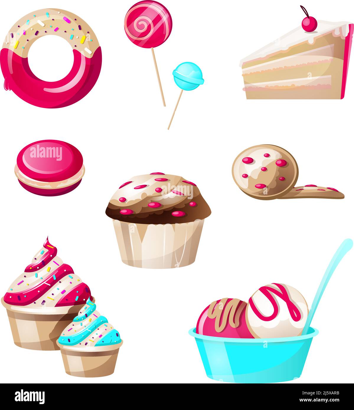 Chocolate donut candies icon cartoon Stock Vector Images - Alamy