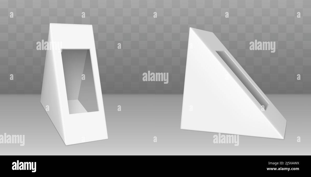 Triangle cardboard pack for sandwich with clear plastic film window ...