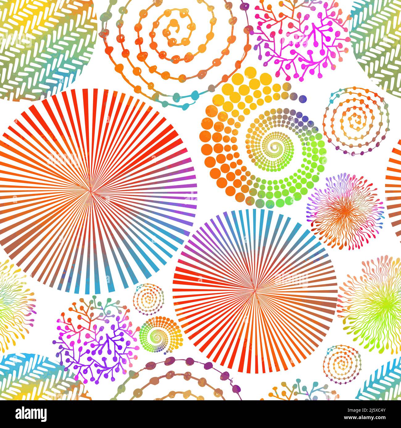 Multicolored seamless graphic background from different circles. Vector ...