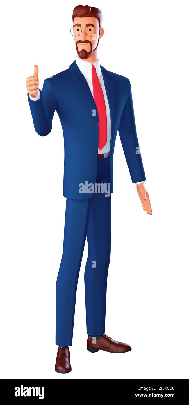 3D cartoon character. Young man making a good sign, showing gestures ...