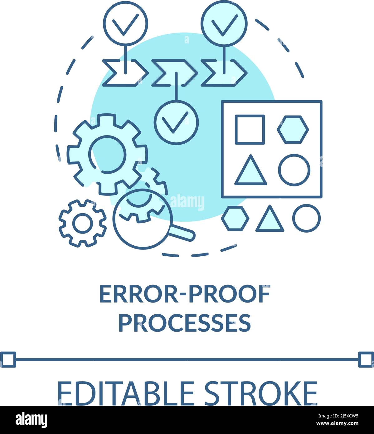 Error proof processes turquoise concept icon Stock Vector Image & Art ...