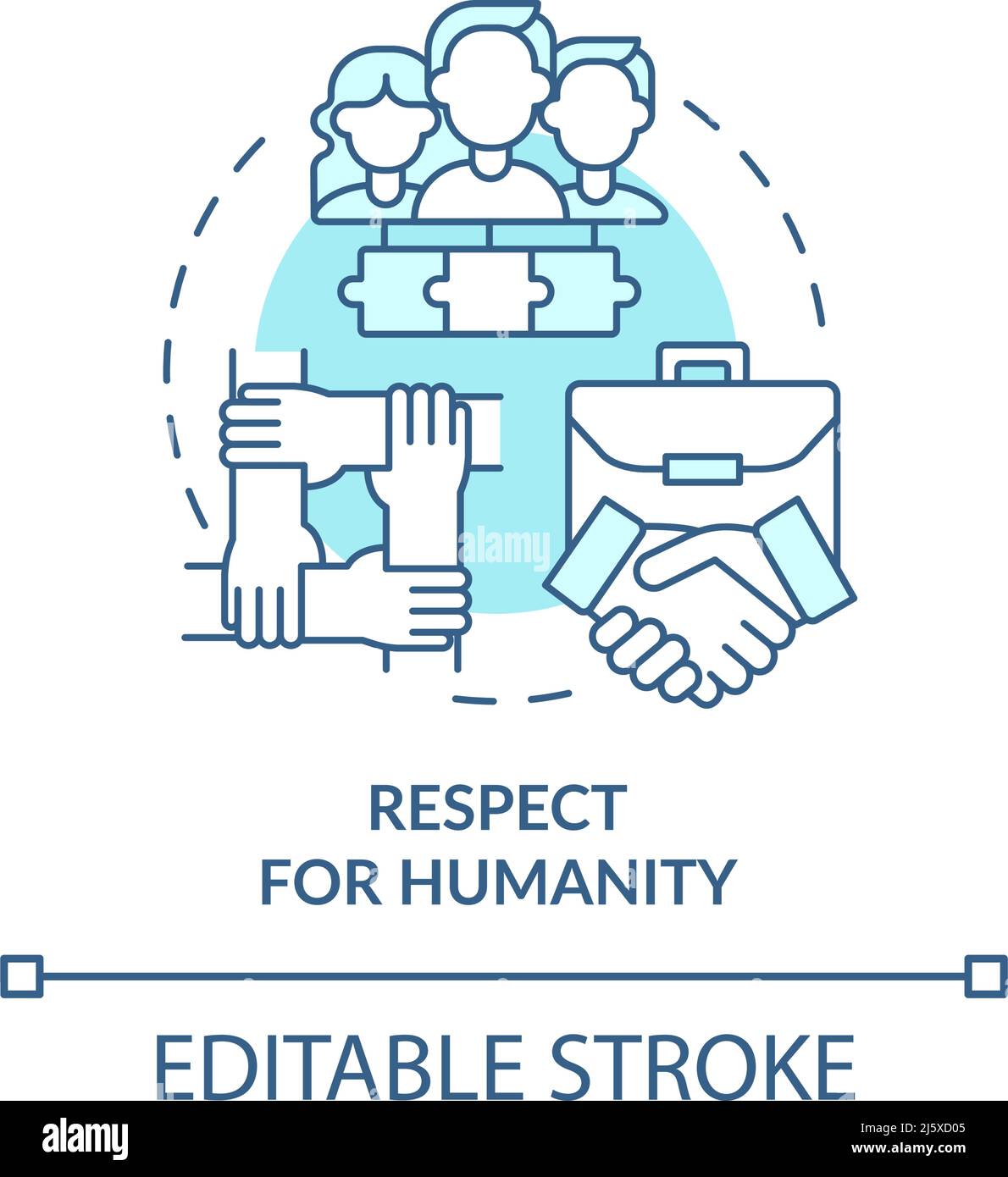 Respect for humanity turquoise concept icon Stock Vector Image & Art ...
