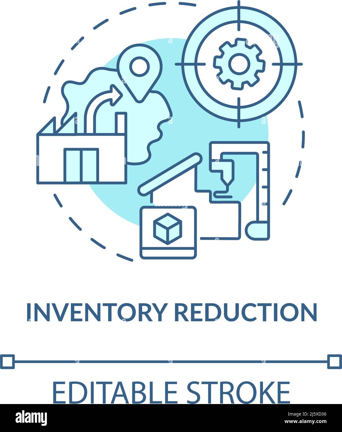 Inventory reduction turquoise concept icon Stock Vector Image & Art - Alamy
