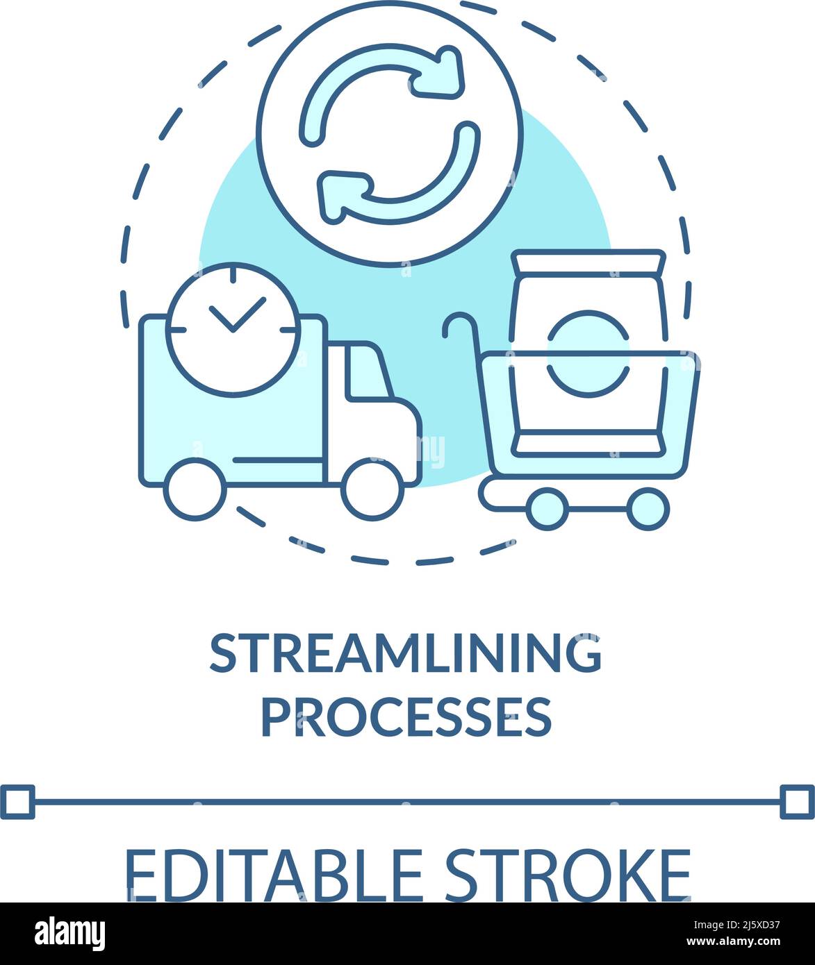 Streamlining processes turquoise concept icon Stock Vector Image & Art ...