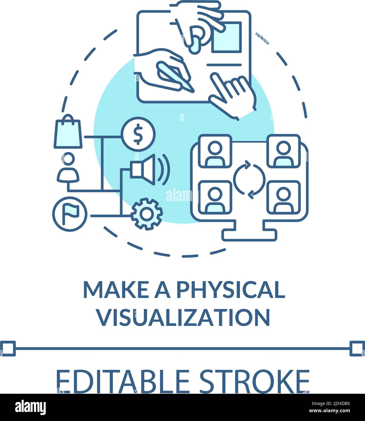 Make physical visualization turquoise concept icon Stock Vector Image ...